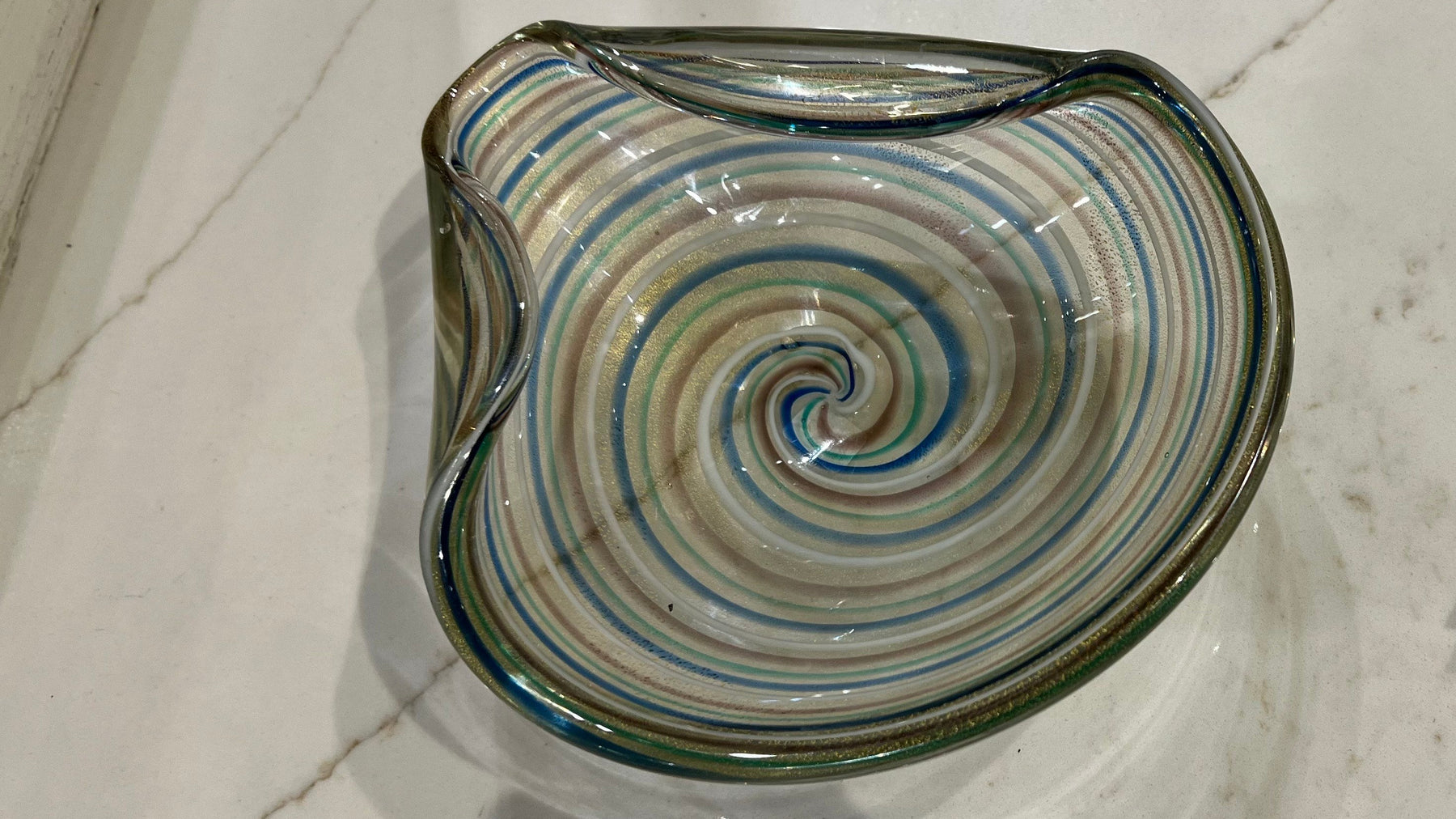 MURANO GLASS SWIRL BLUE GREEN TAN – ANTHEM